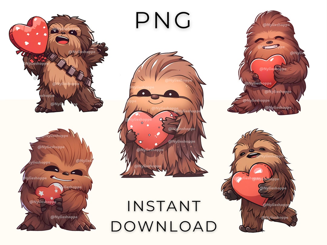 5 Lovely Valentine Chewbacca Pngs Star Wars Character, Valentine Print ...