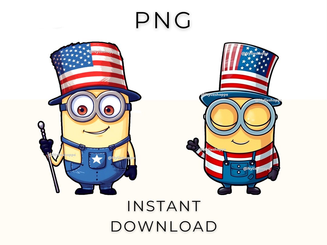 American Mionions Set Despicable PNG Files, Minions Print, Digital File ...