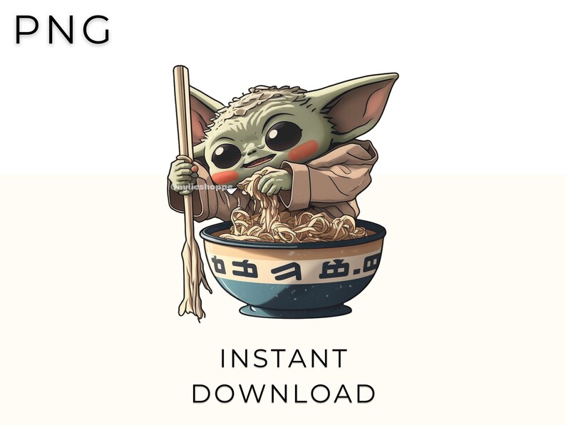 PNG File Baby Yoda Eating Ramen PNG Popular Anime Character Instant ...