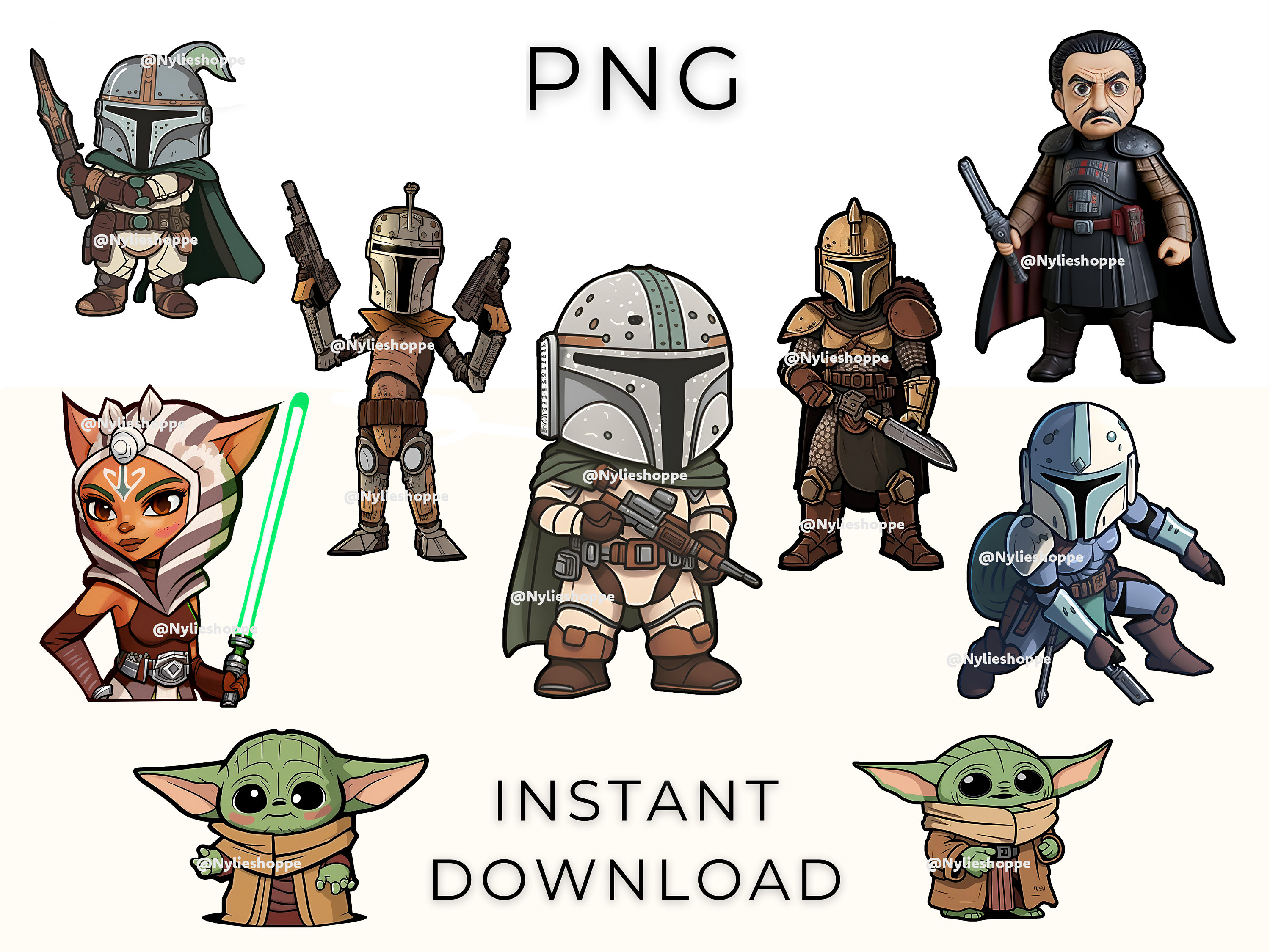The Mandalorian Bundle Cartoon Mandolorian Print, Printable Files ...