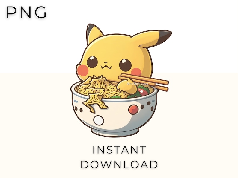 PNG File Sweet Pokemon Pikachu Eating Ramen PNG Popular Anime Character ...