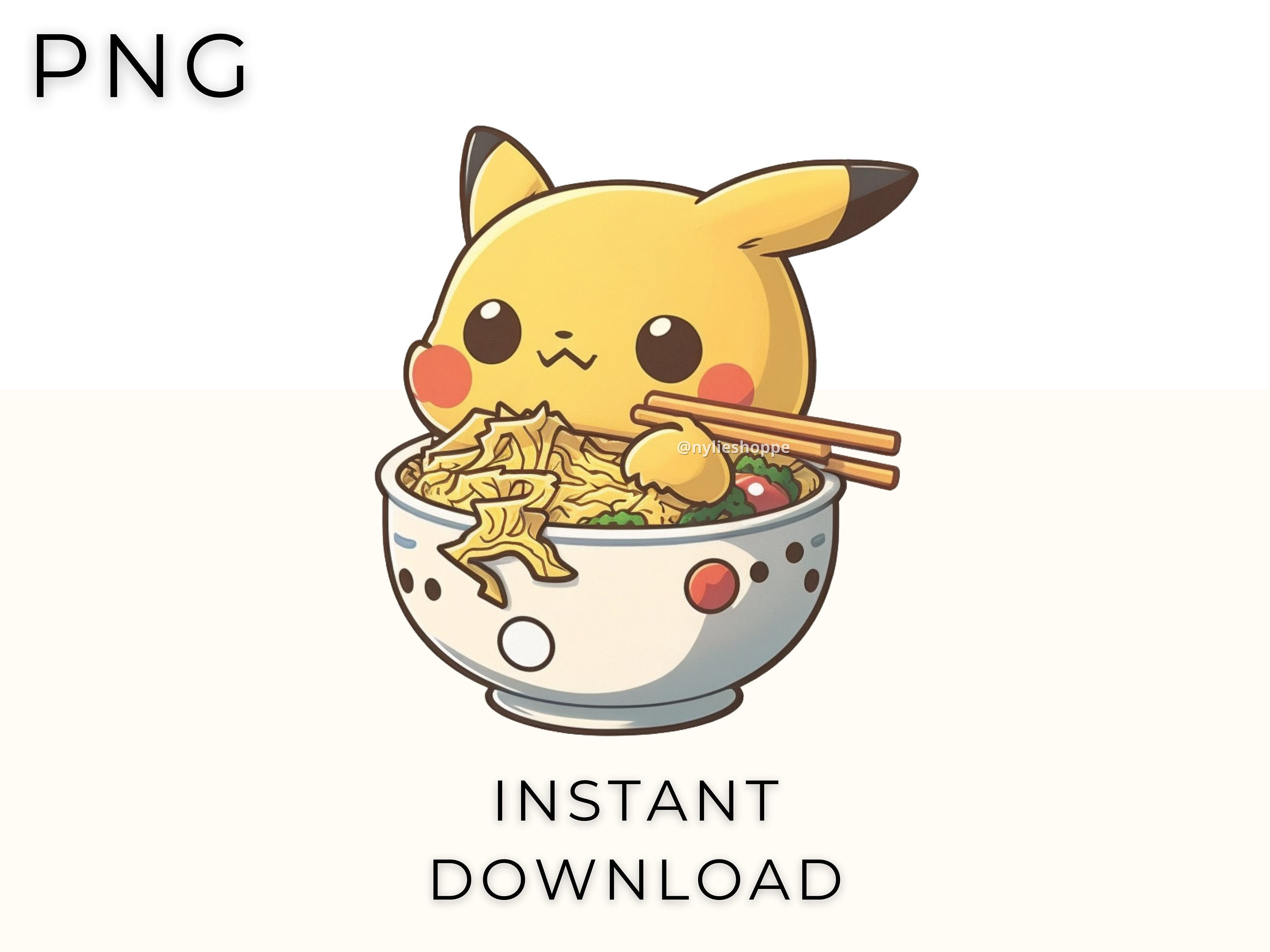 PNG File Sweet Pokemon Pikachu Eating Ramen PNG Popular Anime Character ...