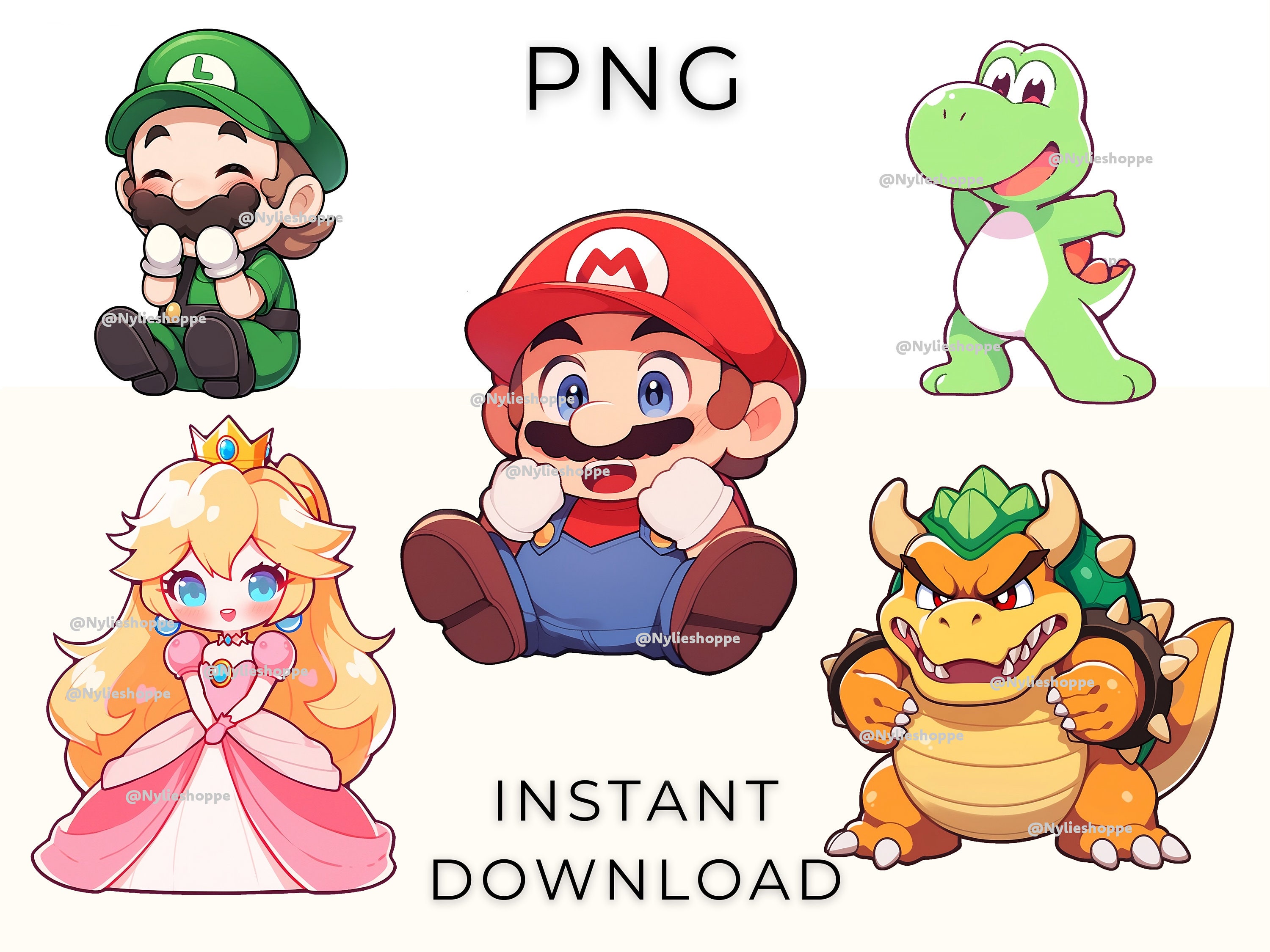 Kawaii Super Mario Characters Png Files, Transparent, Cut Off, Ready to ...