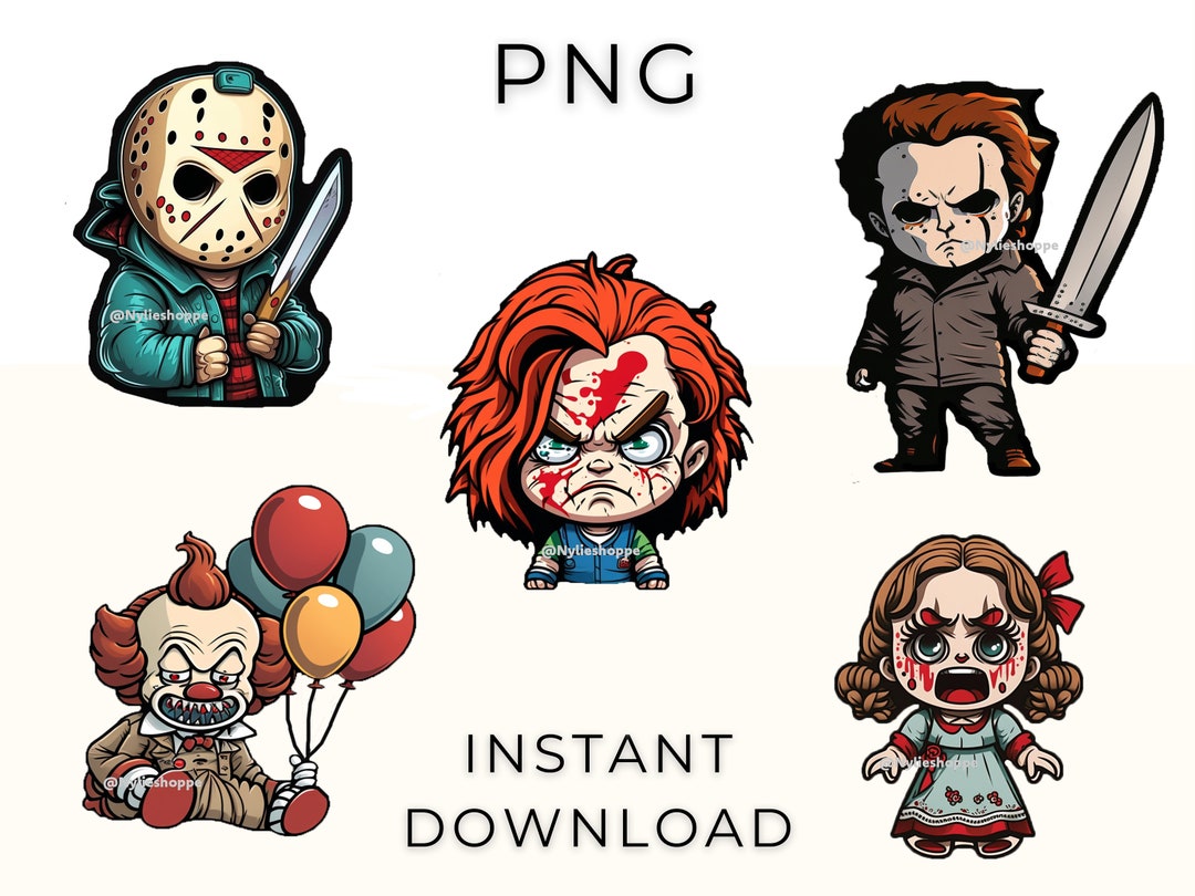 PNG Files Bundle of Scary Horror Movies Characters, Popular Anime ...