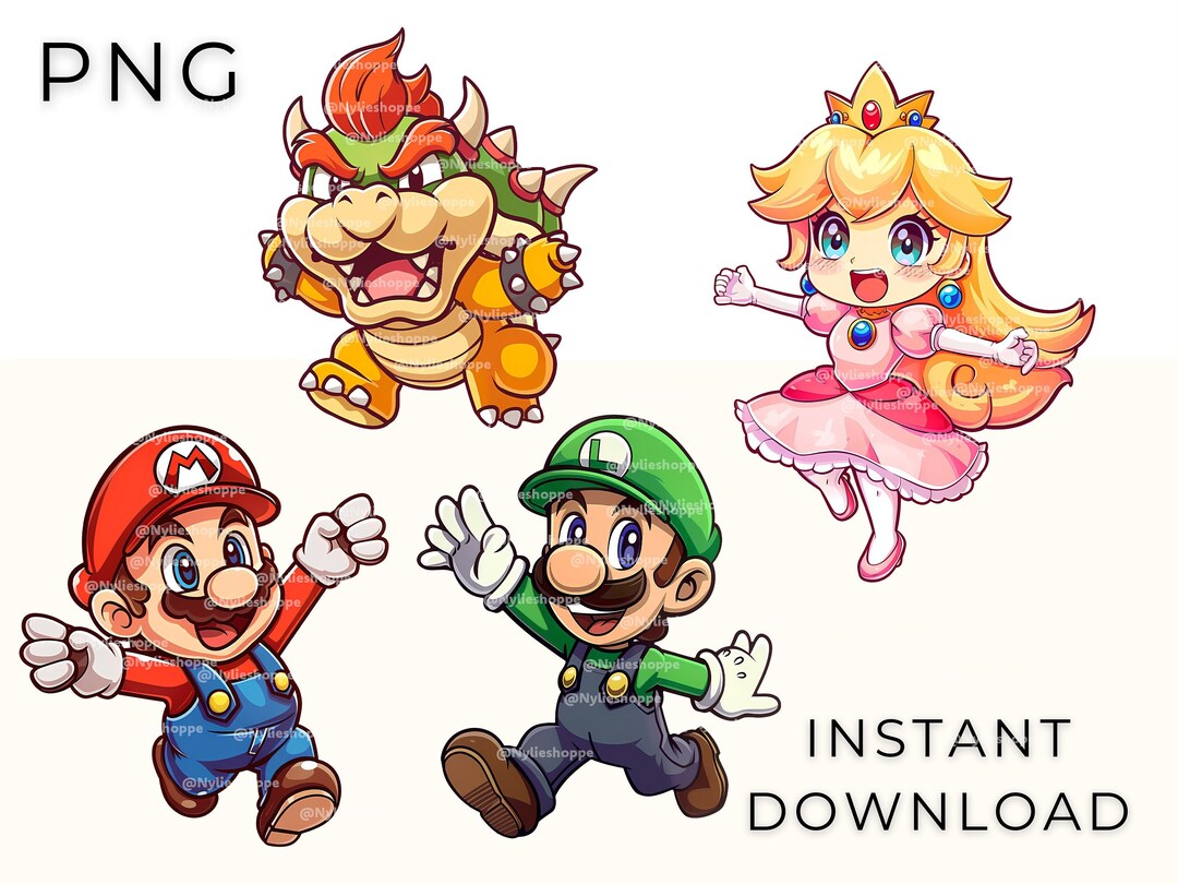 4 Drawing Super Mario Bros Clipart Super Mario Sublimation, Cricut for ...