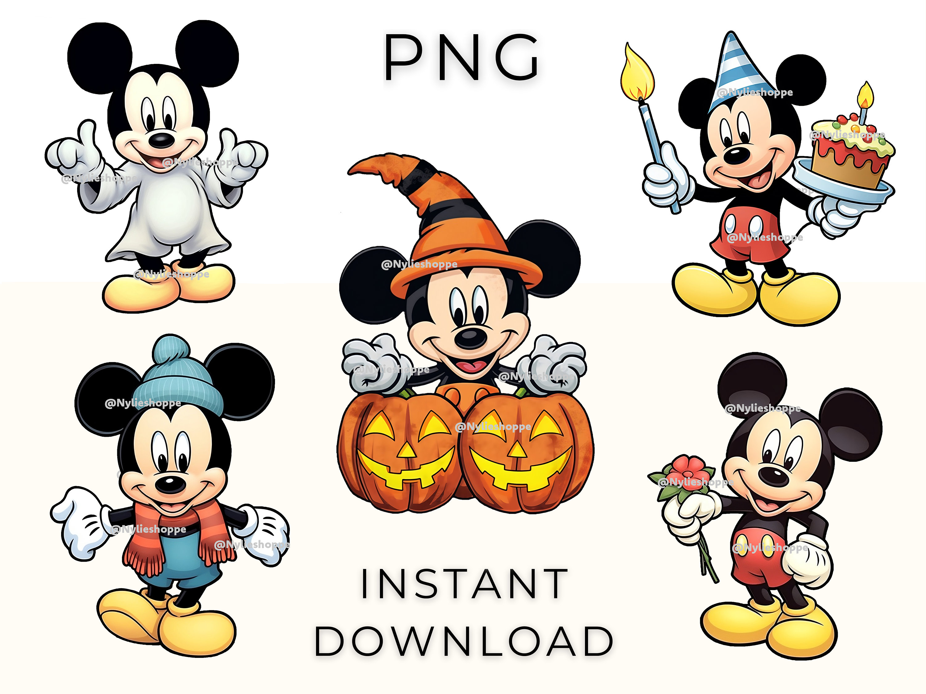 Mickey Mouse Clipart Print Printable Files PNG File Mickey - Etsy