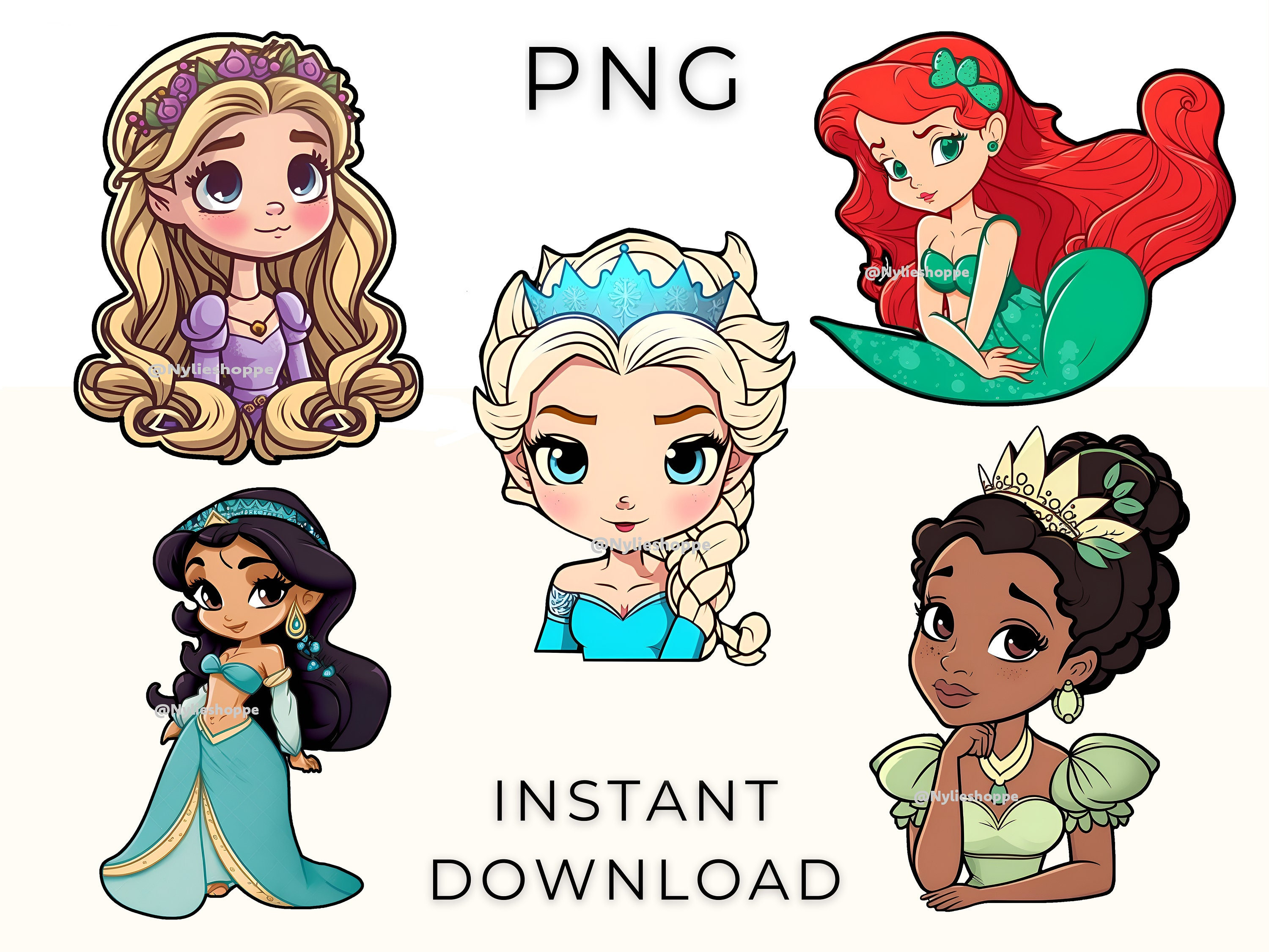 Popular Princesses Characters Princess Clipart, Printable Files, Cut ...