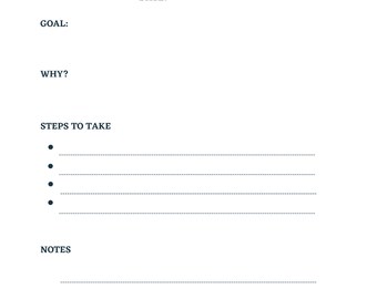 Goal Setting Printable Worksheet - Etsy