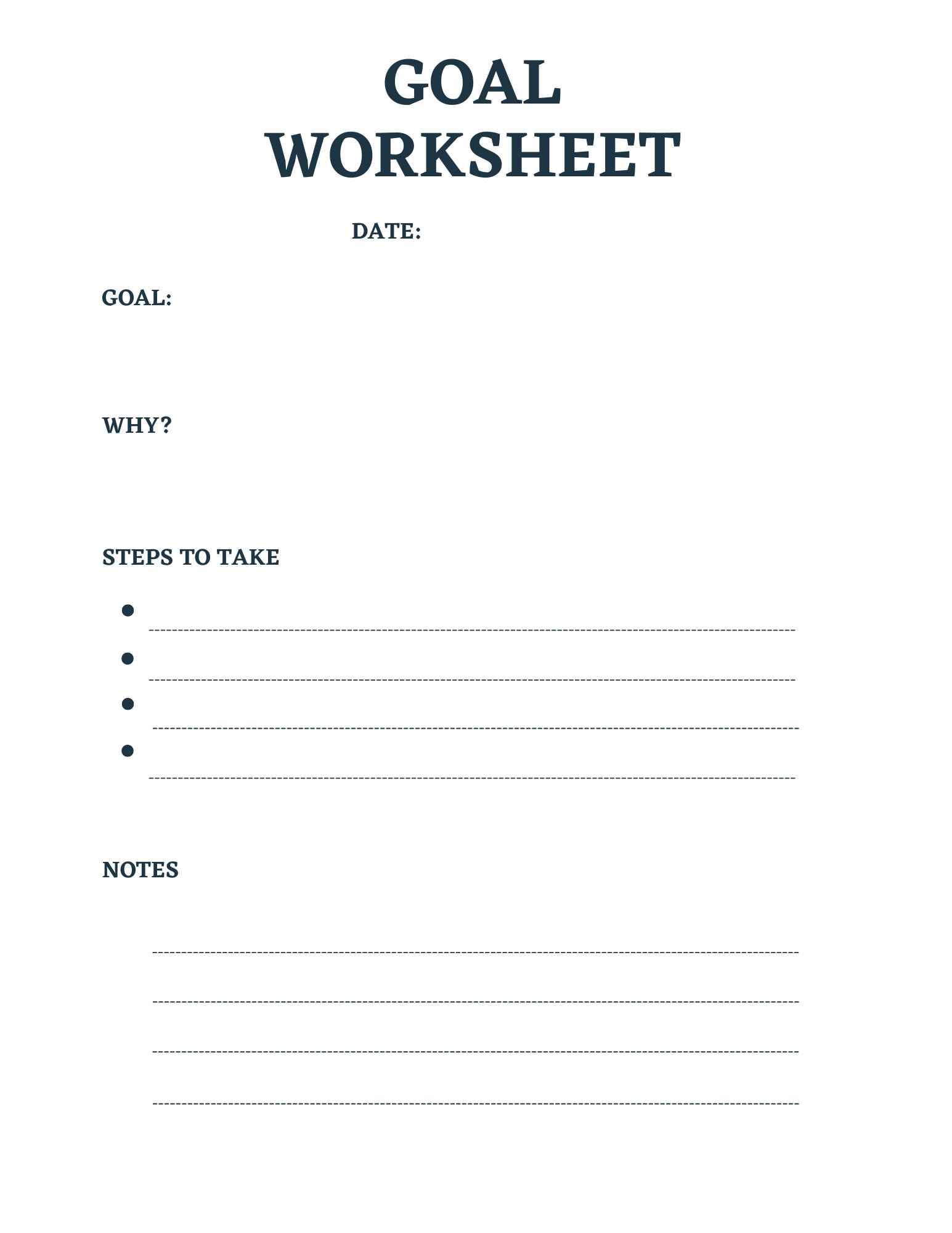 Daily Goal Setting Worksheet - Etsy