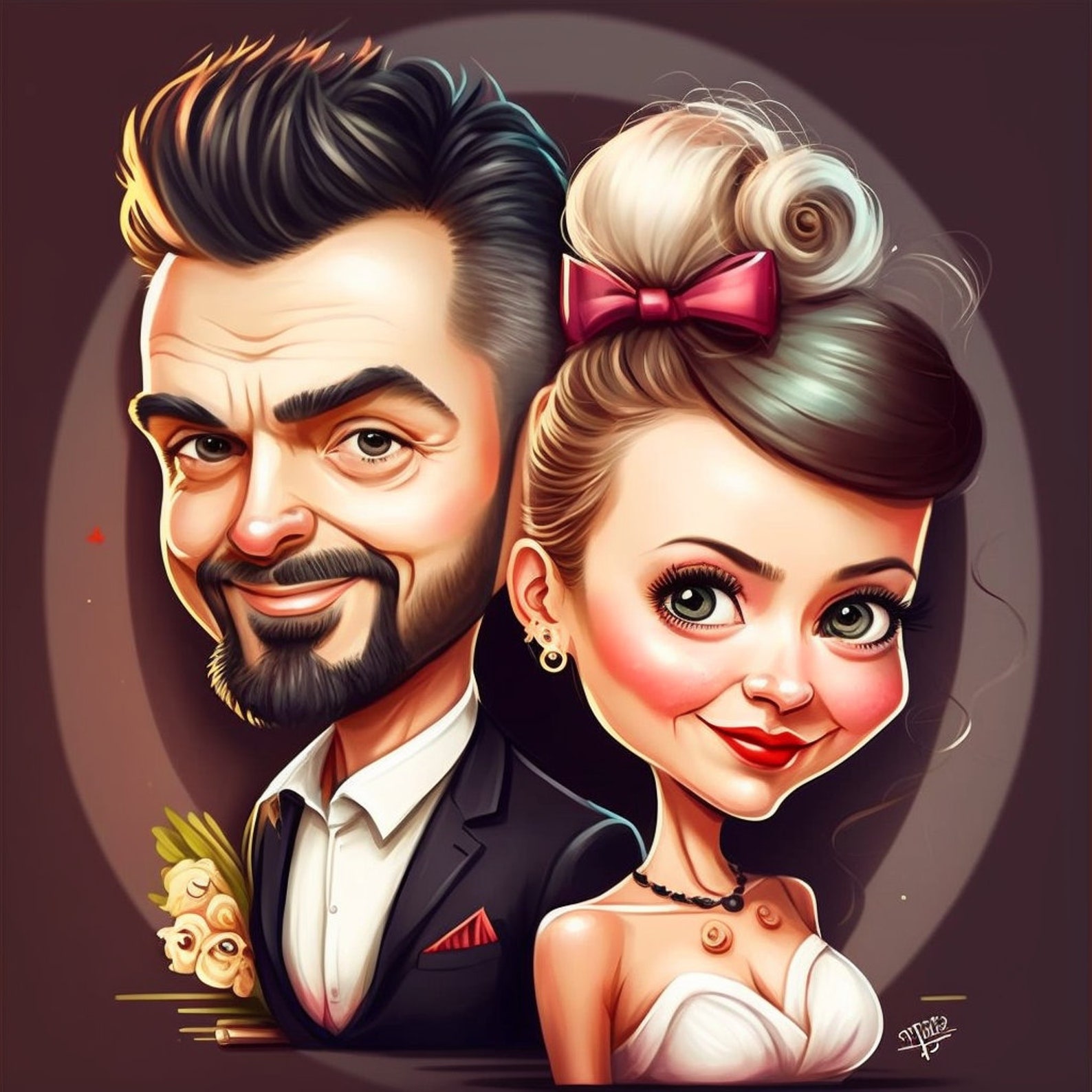 Wedding Caricatures From Photo, Poster, Personalized Gift, Original ...