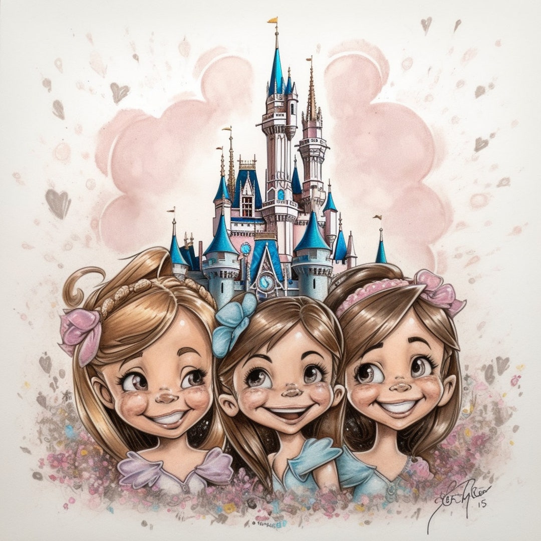 Disney Princess Caricature From Photos, Transform Your Children Into ...