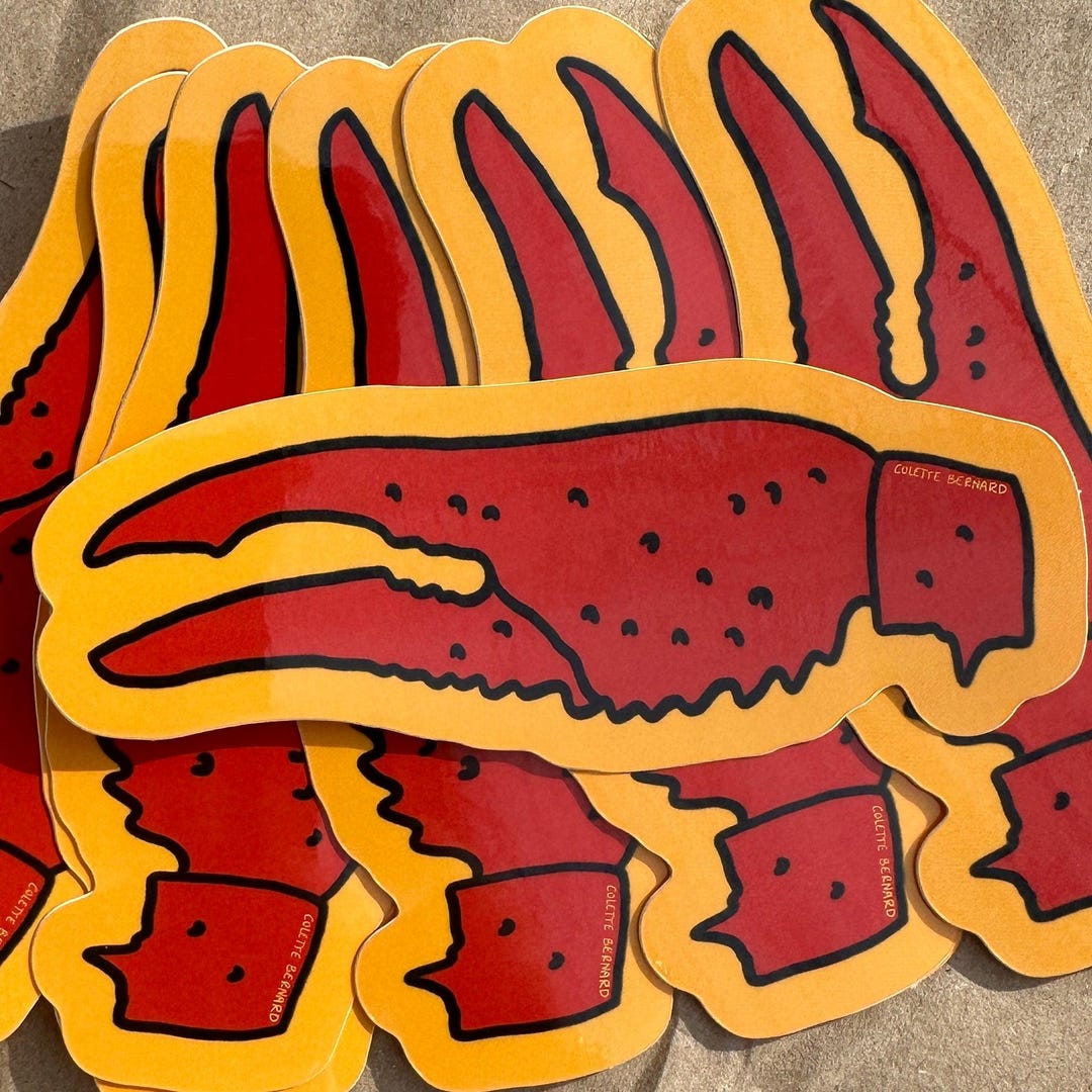 Crawfish Claw Sticker (red) - Etsy