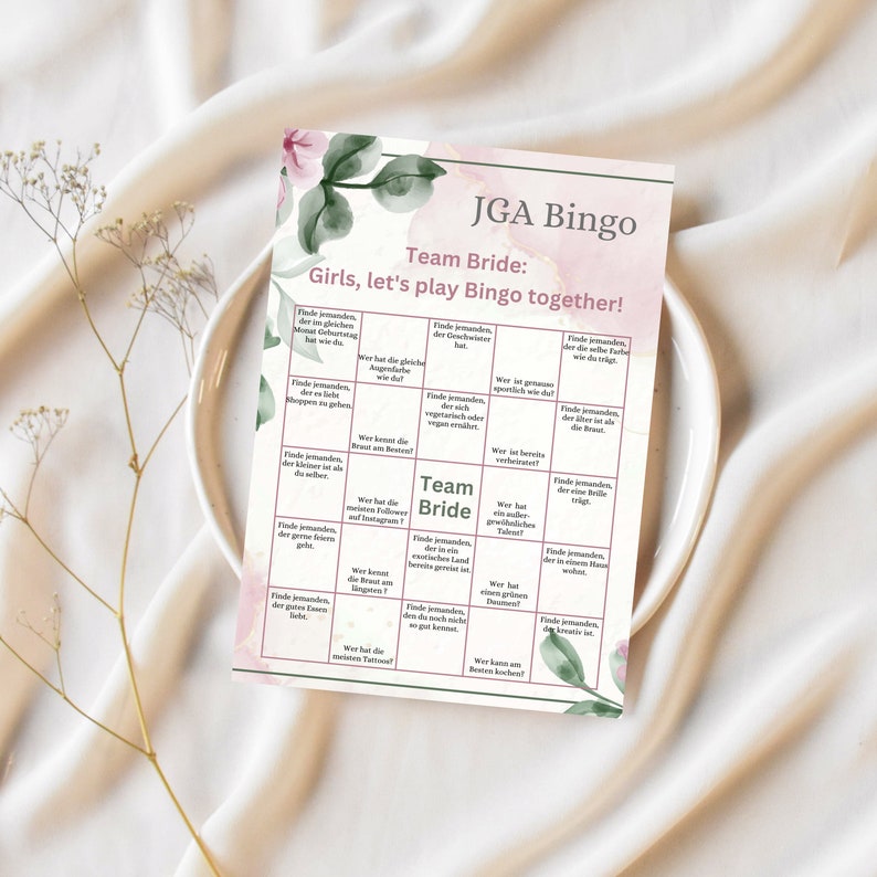 JGA Game Bingo . 4 Designs . PDF. Digital Download . A4 Format . JGA ...