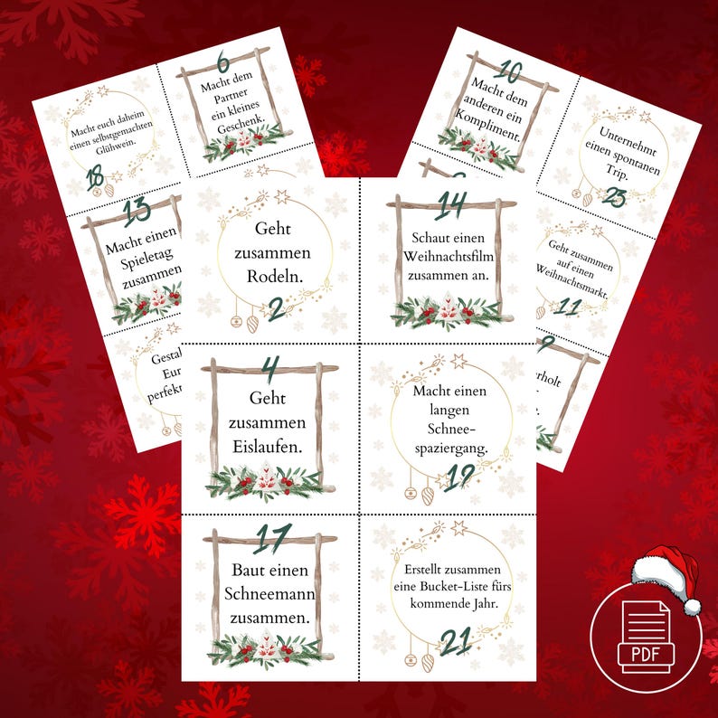 Advent Calendar for Couples. Christmas. Advent Season. Filling the ...