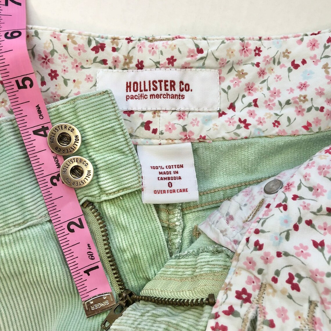 Vintage Hollister Co. Pacific Merchants Corduroy Ultra Low Rise Short ...