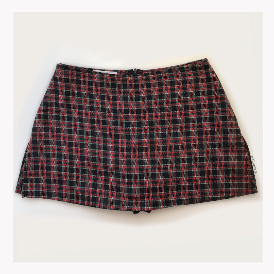 1990s Plaid Micro Mini Skort Skirt Shorts by Jetset Jeans, True 90s ...