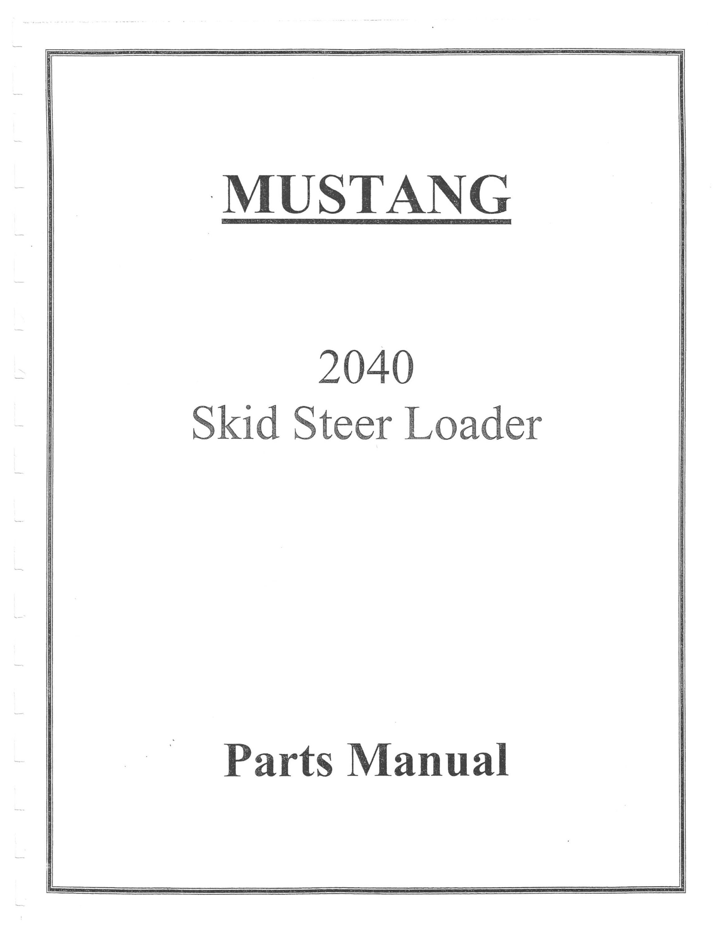 2040 SKID STEER Service Parts Manual Mustang 2040 STEER 2040 - Etsy