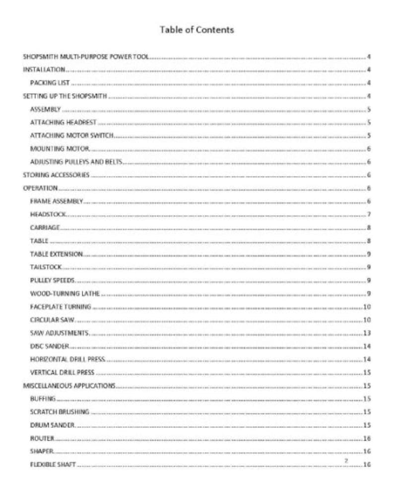 Shopsmith 10E Restored Owners Manual - Etsy