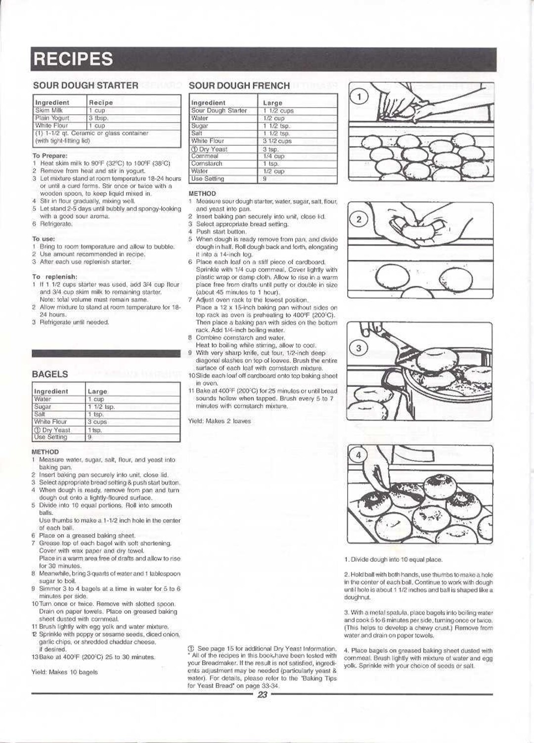 3900 Bread Machine Recipes & Operator Instruction Maint Manual Welbilt ...