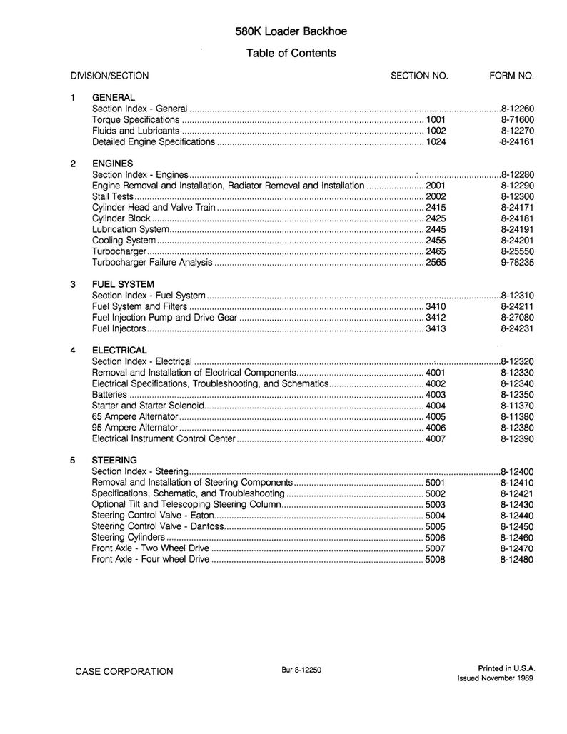 TRACTOR Loader Backhoe Service Repair Manual 580K PHASE 3 - Etsy