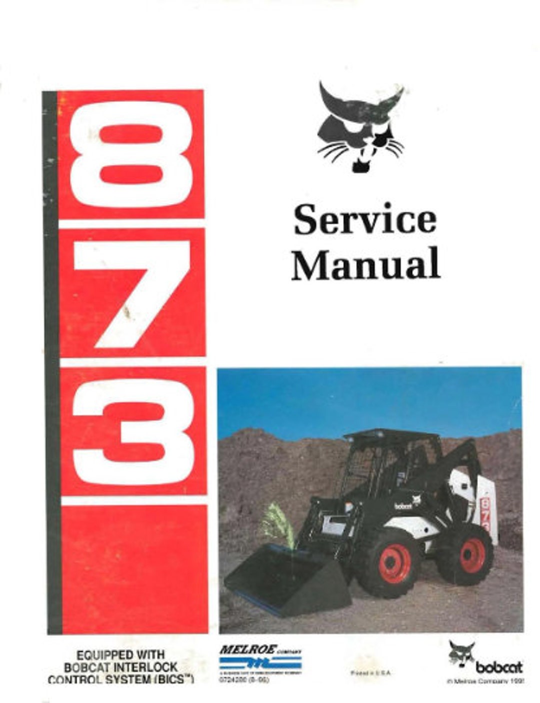 Service Repair Manual Bobcat 873 Skid Steer Loaders Tractor - Etsy