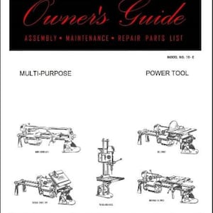 Shopsmith 10E Restored Owners Manual - Etsy