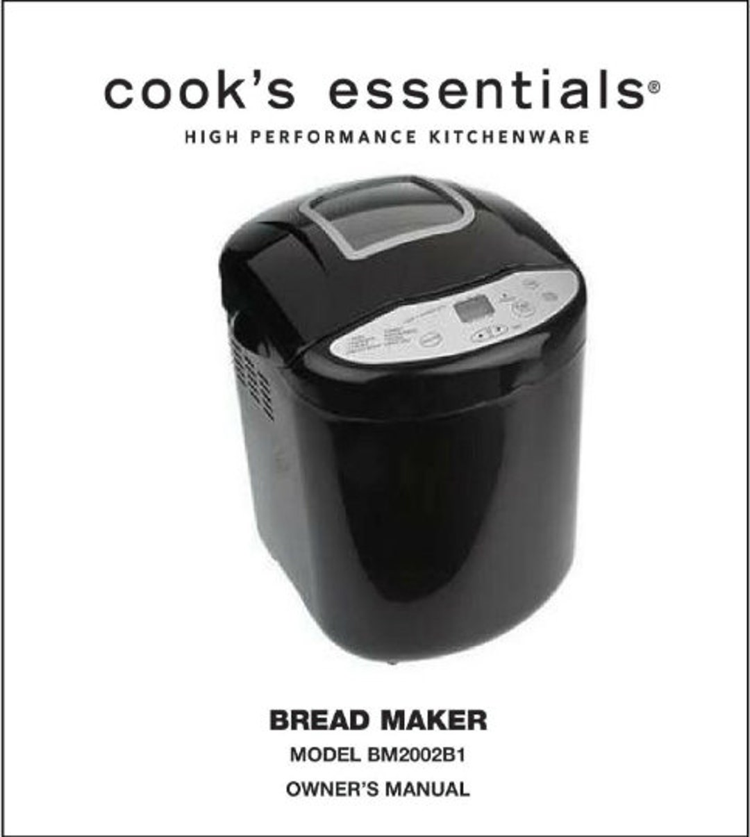 Instruction Manual Cooks Essentials Horizontal 2.0-lb Bread Machine ...