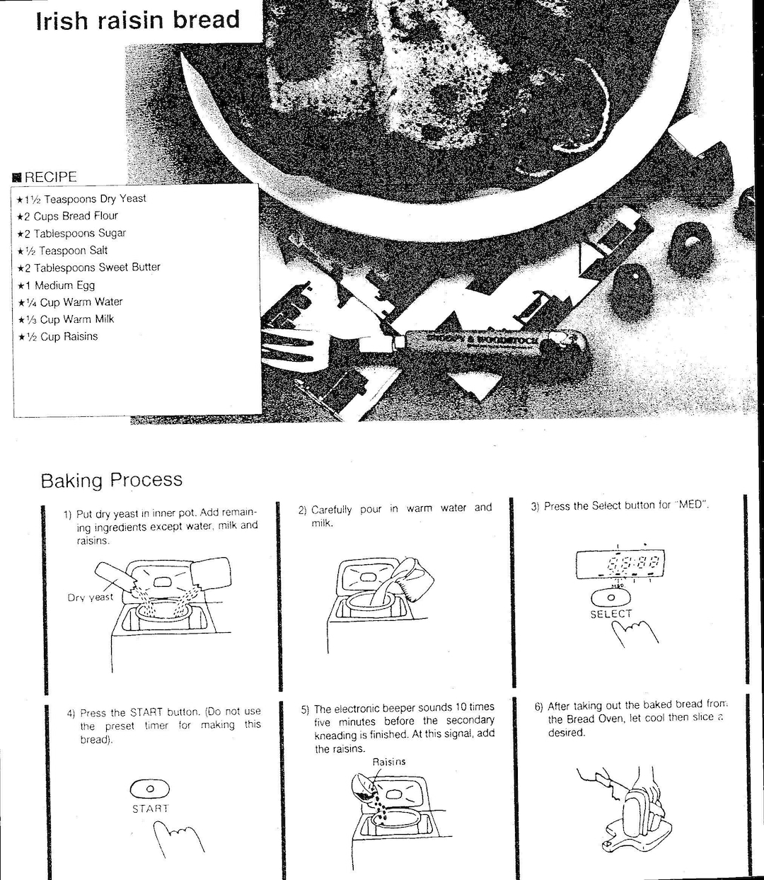 300 350 Bread Machine Recipes & Operator Instruction Maint Manual ...