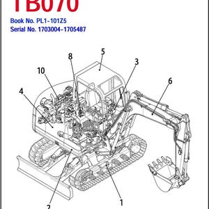 070 Hydraulic Excavator Service Parts Manual TB070 - Etsy