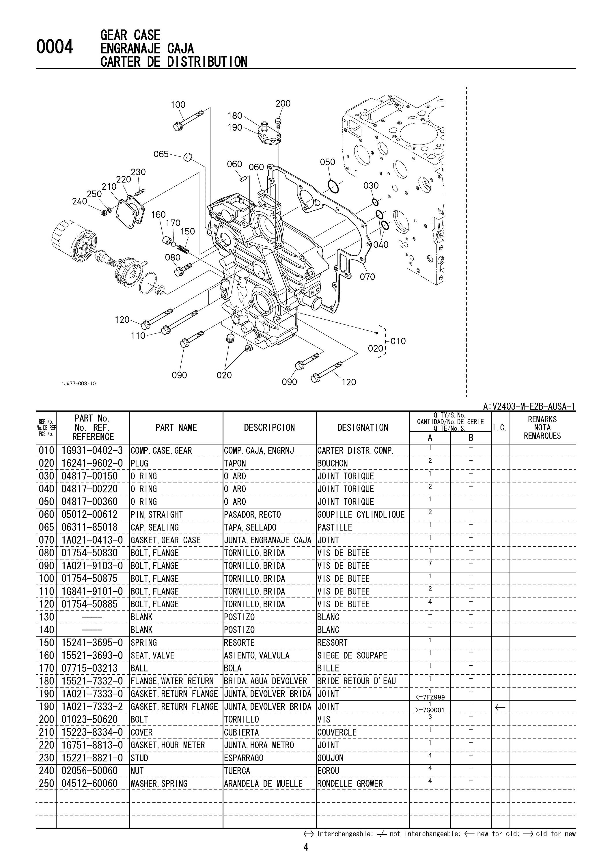 2403-2-1 Diesel Engine Illustrated Parts List Manual Kubota V2403-M-E2B-AUSA-1 - Etsy