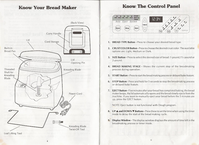 6200 Bread Machine Recipes & Operator Instruction Maint Manual Bakers ...