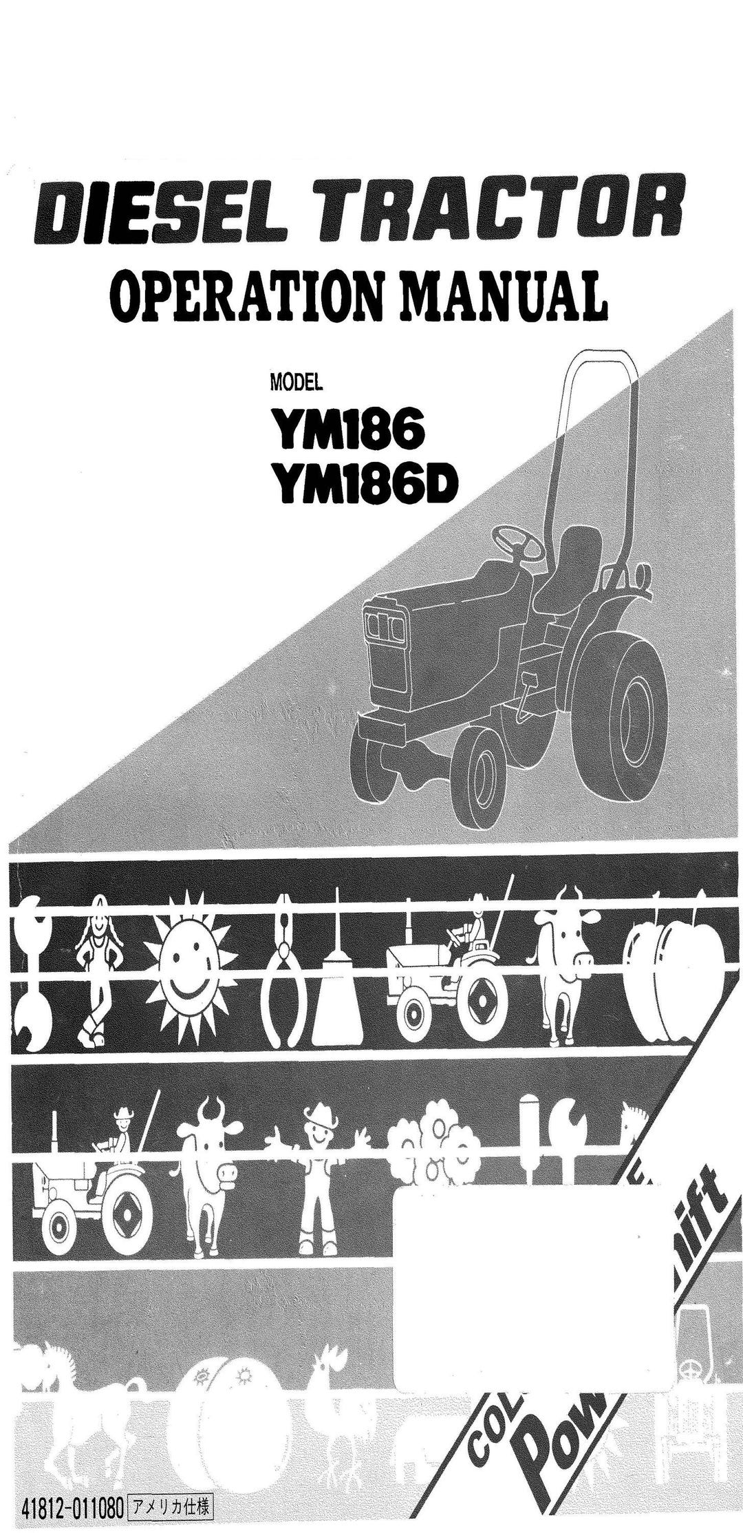 DOWNLOAD NOW 186 Tractor Operator Instruction Maintenance Manual YM186 ...