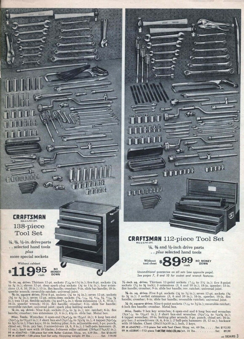 Catalog Fits 1964 Sears Craftsman Hand Tools Catalog - Etsy Canada
