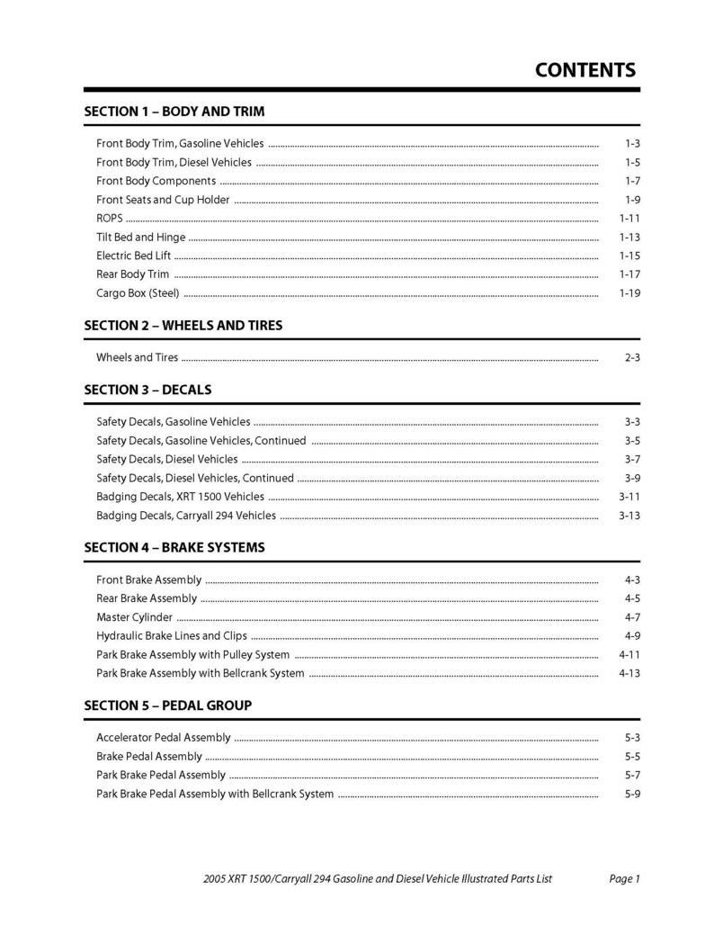 Illustrated Parts List Manual 2005 XRT 1500 Parts List Carryall 294 XRT1500 Number 102680304 - Etsy