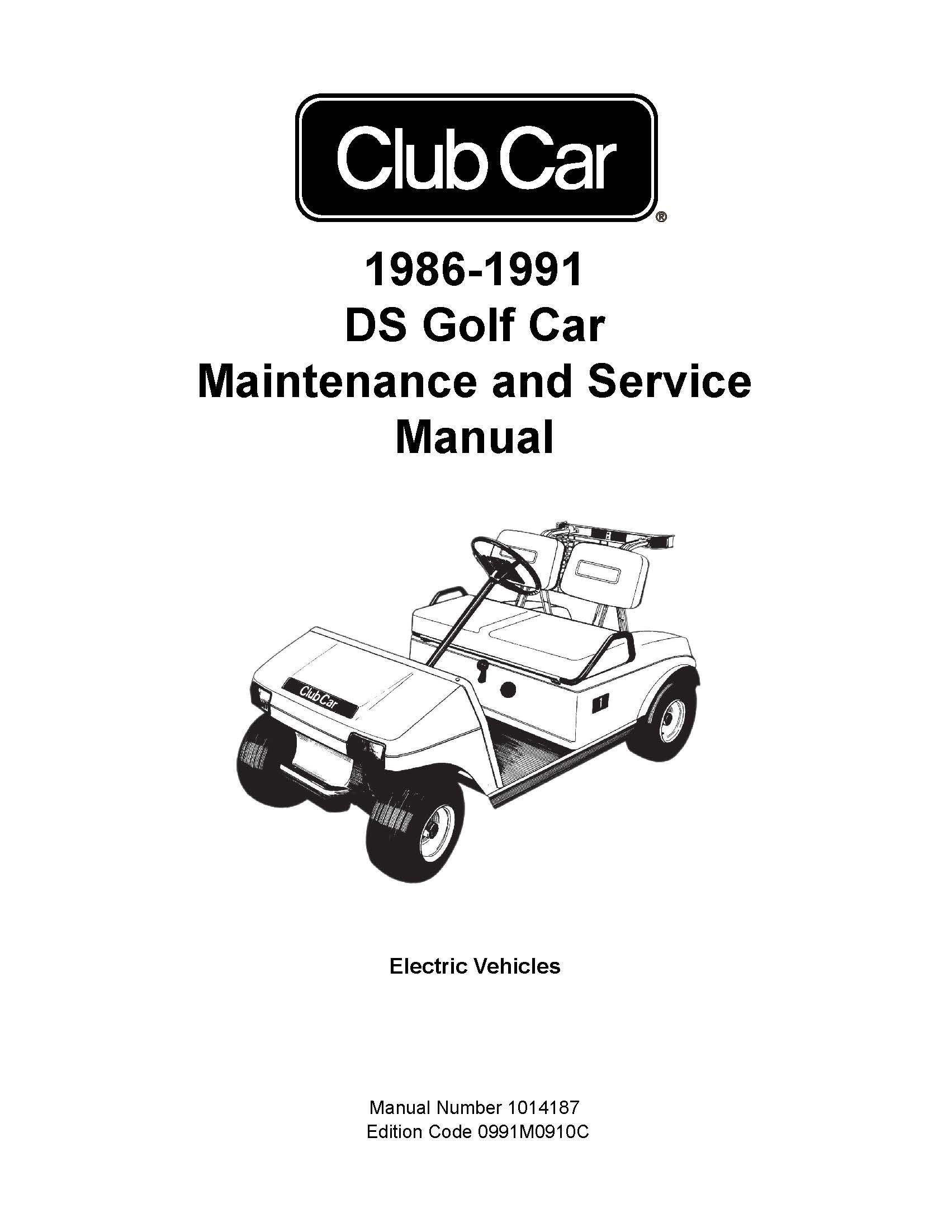 1986-1991 Technical Workshop Service Manual Club Car DS - Etsy