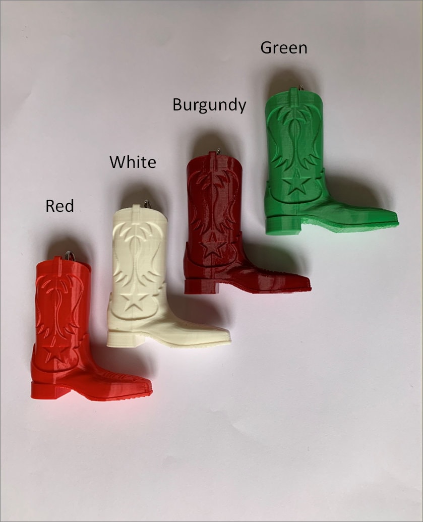 Cowboy Boot - 3D Printed - Keychain / Ornament-hanger - Etsy