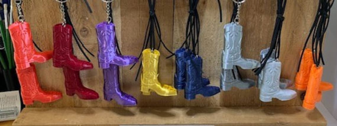Cowboy Boot - 3D Printed - Keychain / Ornament-hanger - Etsy