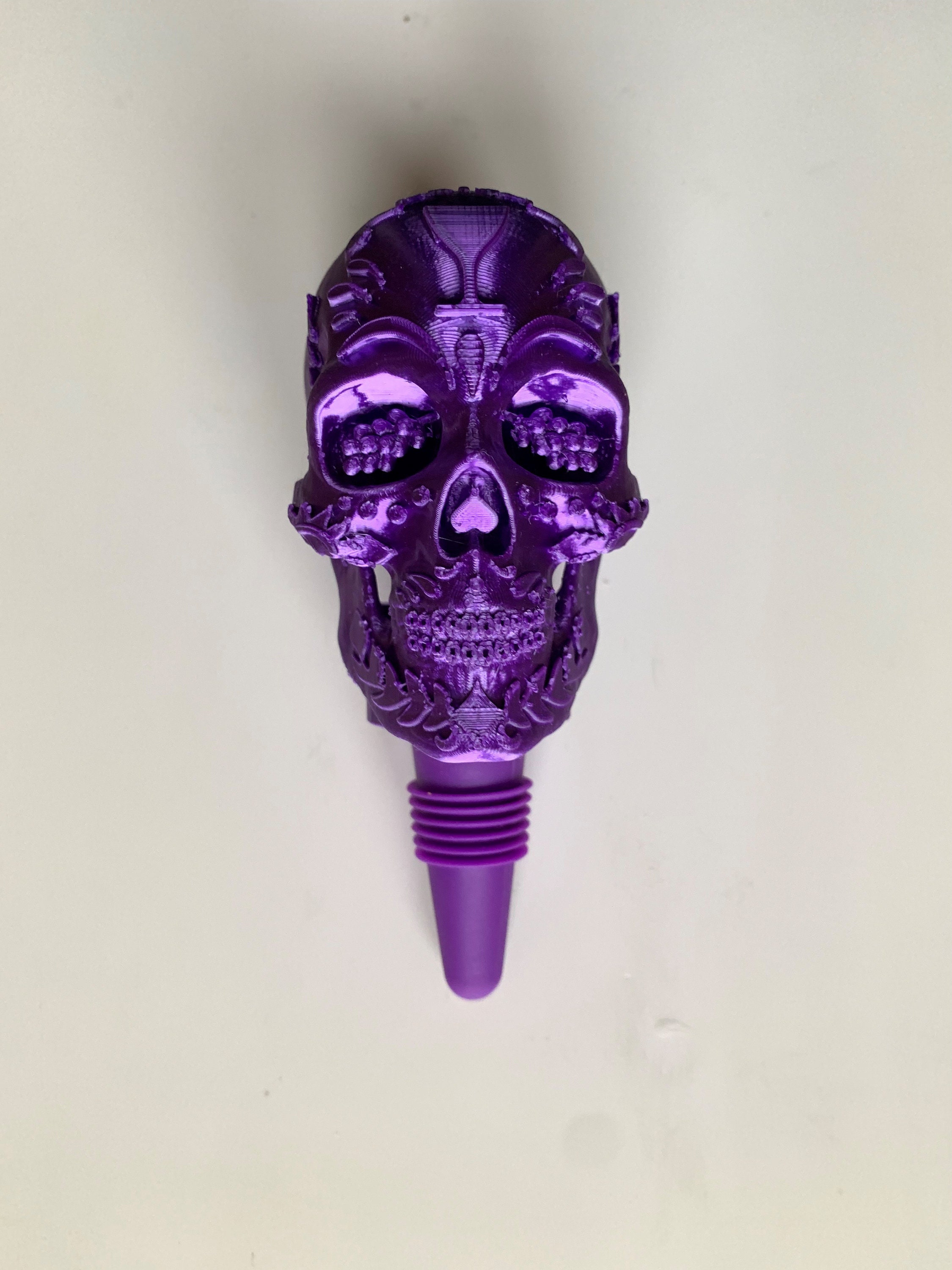 Wine Bottle Stopper - 3D Printed Skull Grape Eyes - Etsy