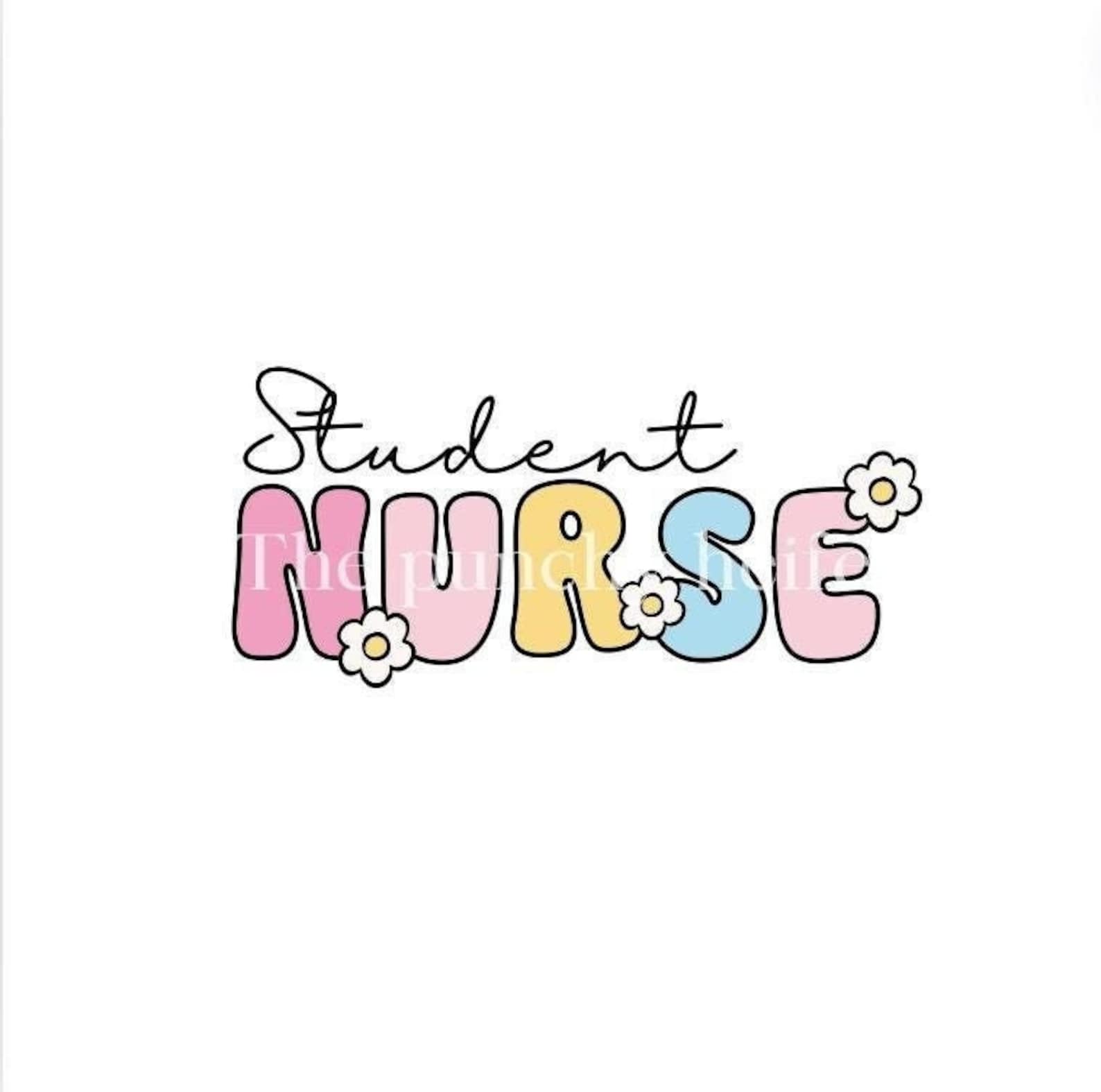 Floral Retro Nursing School PNG Digital Download, Nursing Student ...