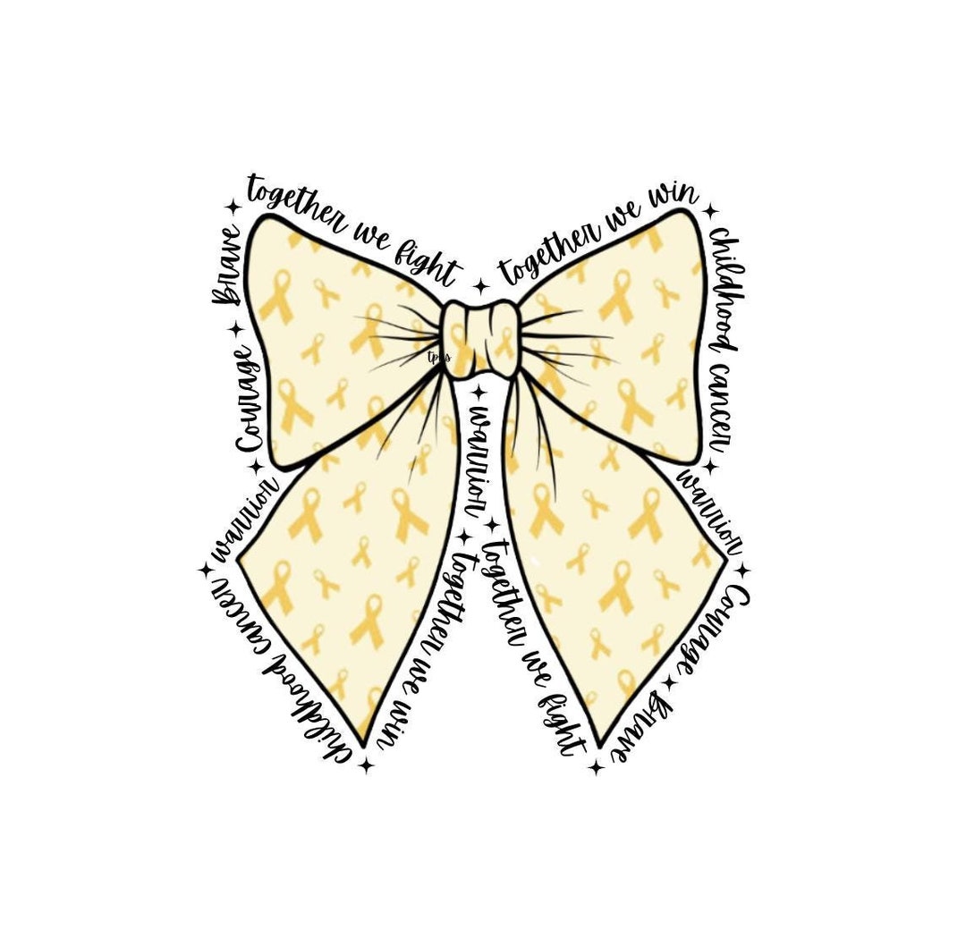 Childhood Cancer Awareness Coquette Bow With Inspirational Quotes PNG ...