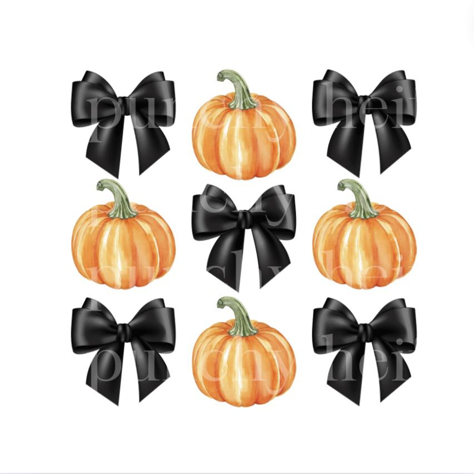 Coquette Pumpkin With Halloween Bow PNG Digital Download, Coquette PNG ...