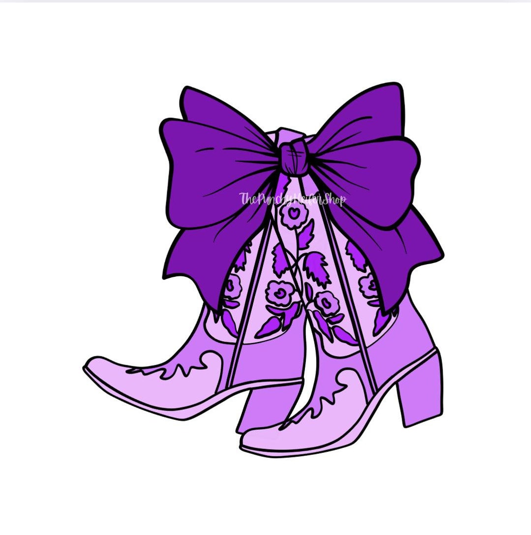 Purple Floral Cowgirl Boots PNG SVG, Western Art (digital Download) - Etsy