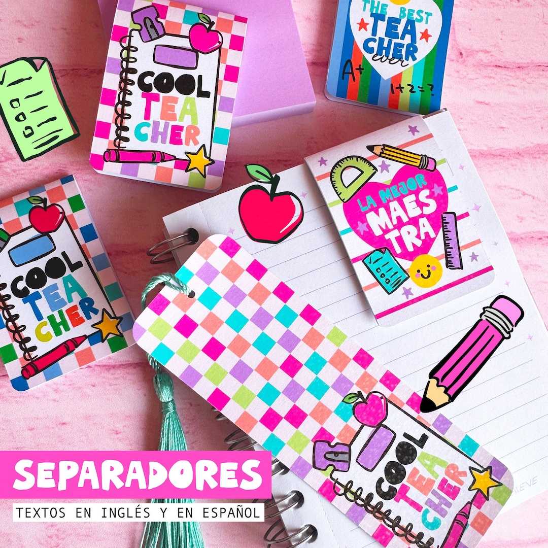 Diseños para separadores TEACHER, bookmarks BEST TEACHER - Etsy México