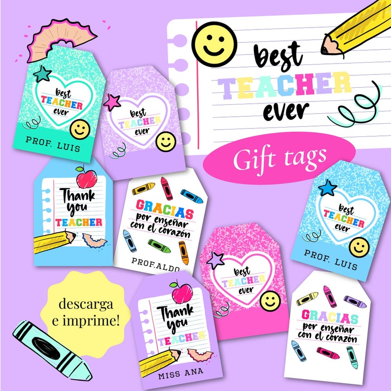Teacher Gift Tags, Best Teacher Tags, Teacher Cards, Teachers Day Cards ...