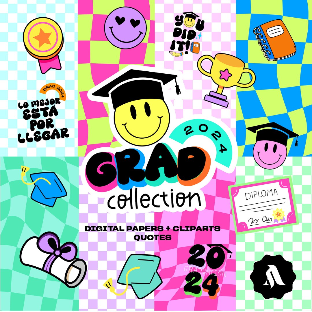GRAD Digital Papers + Cliparts + Quotes - Etsy