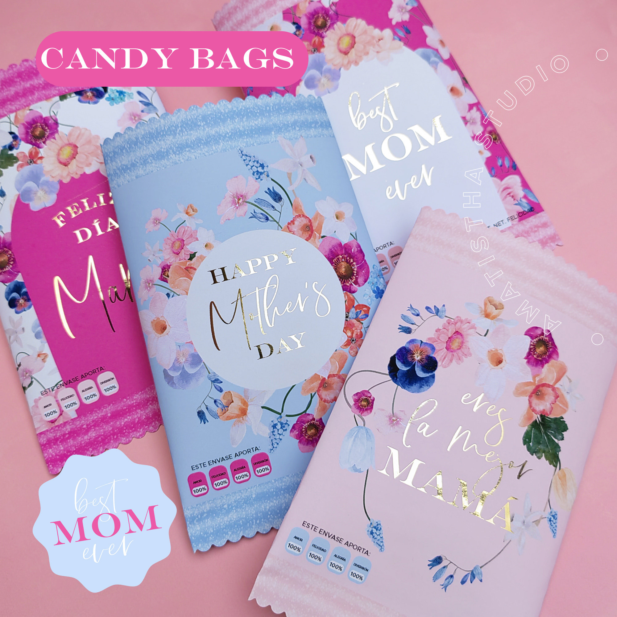 Mothers day candy bags, mom chipbags, bolsitas día de las madres - Etsy ...