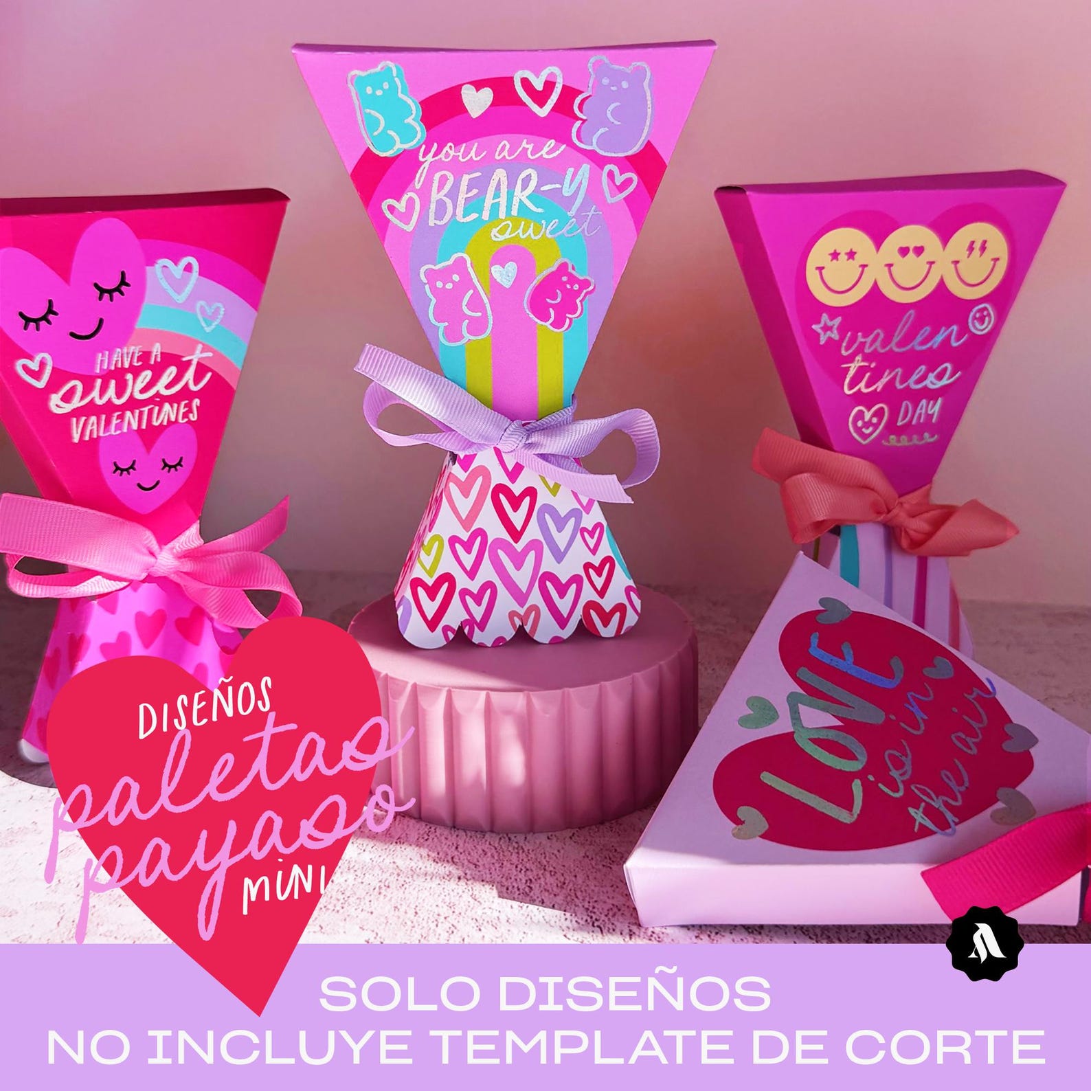 DISEÑOS paletas payaso mini VALENTINES 2026 - Etsy México