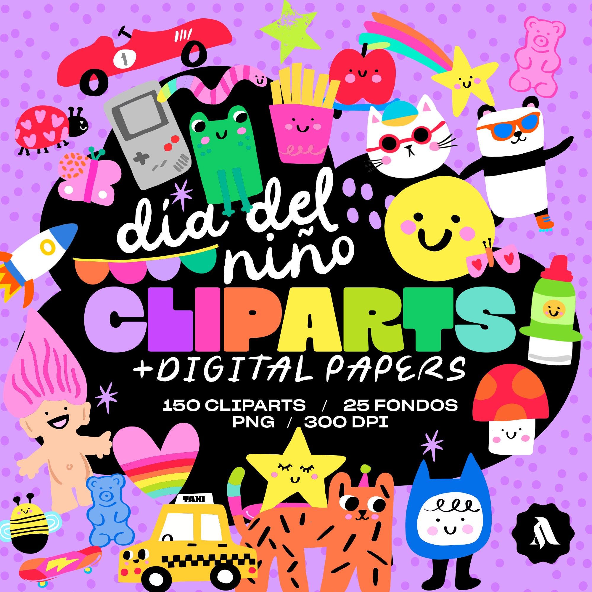 Día del niño CLIPARTS + DIGITAL PAPERS - Etsy México