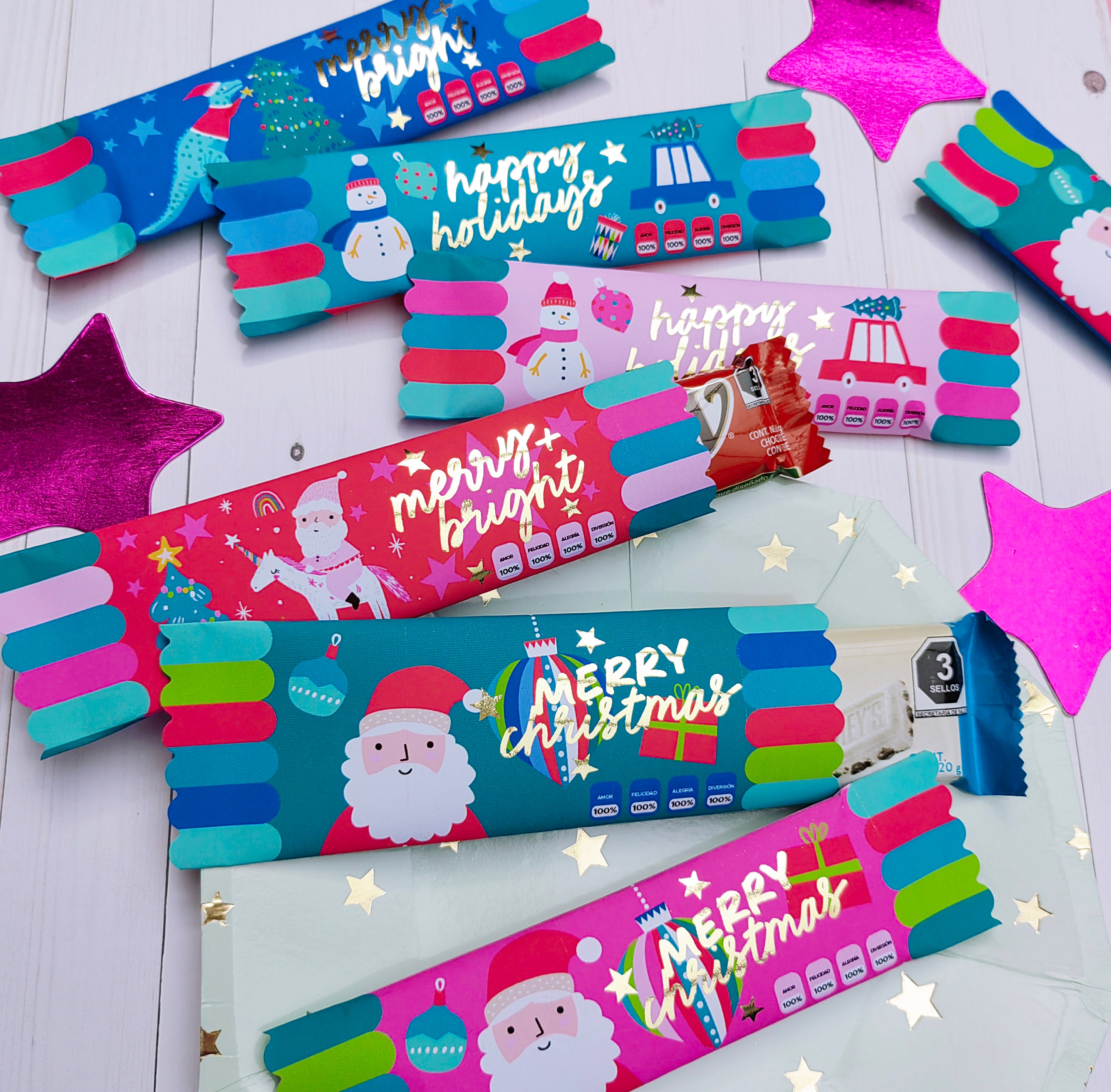 Christmas chocolate wrapper, envolturas chocolates Navidad, christmas ...