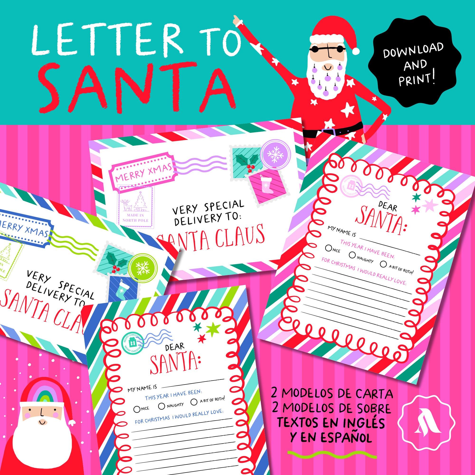 Letter to Santa Claus, carta para Santa , printable letter to Santa ...